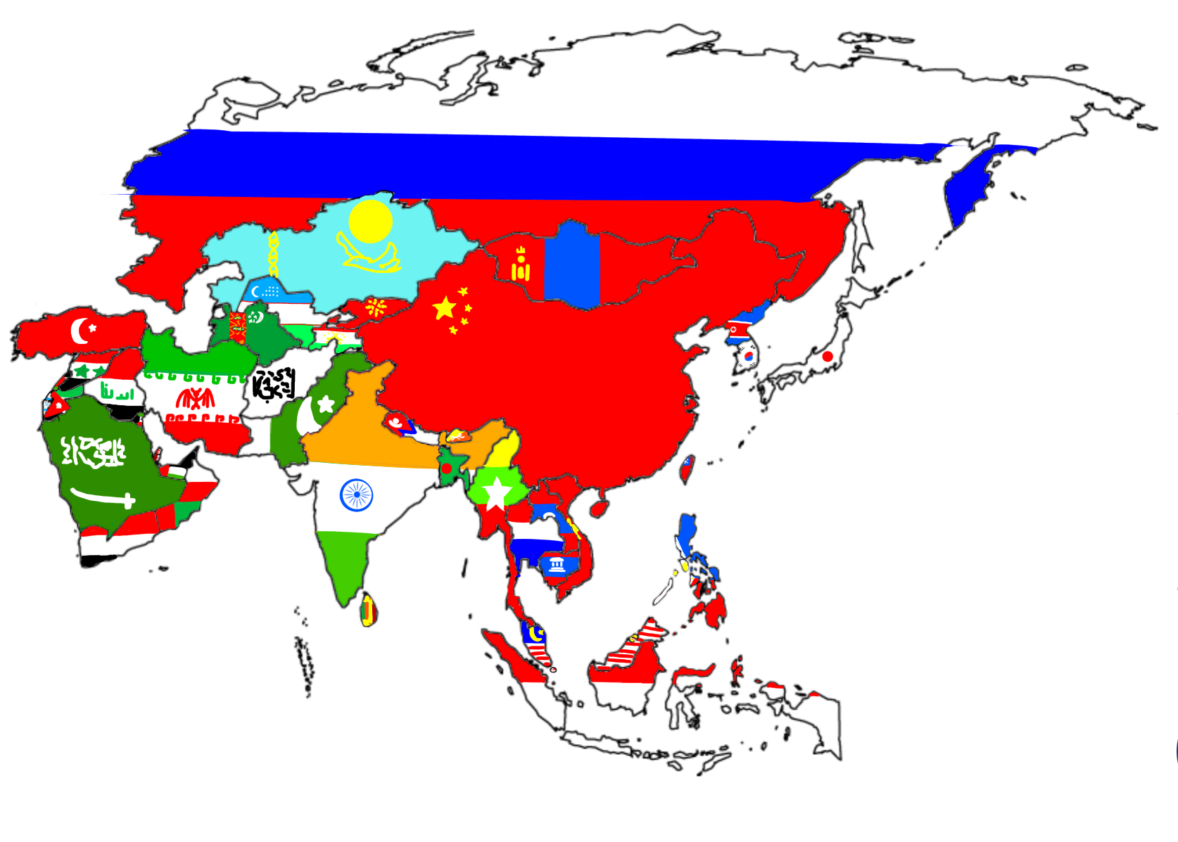 Flag map (Asia) - ibisPaint