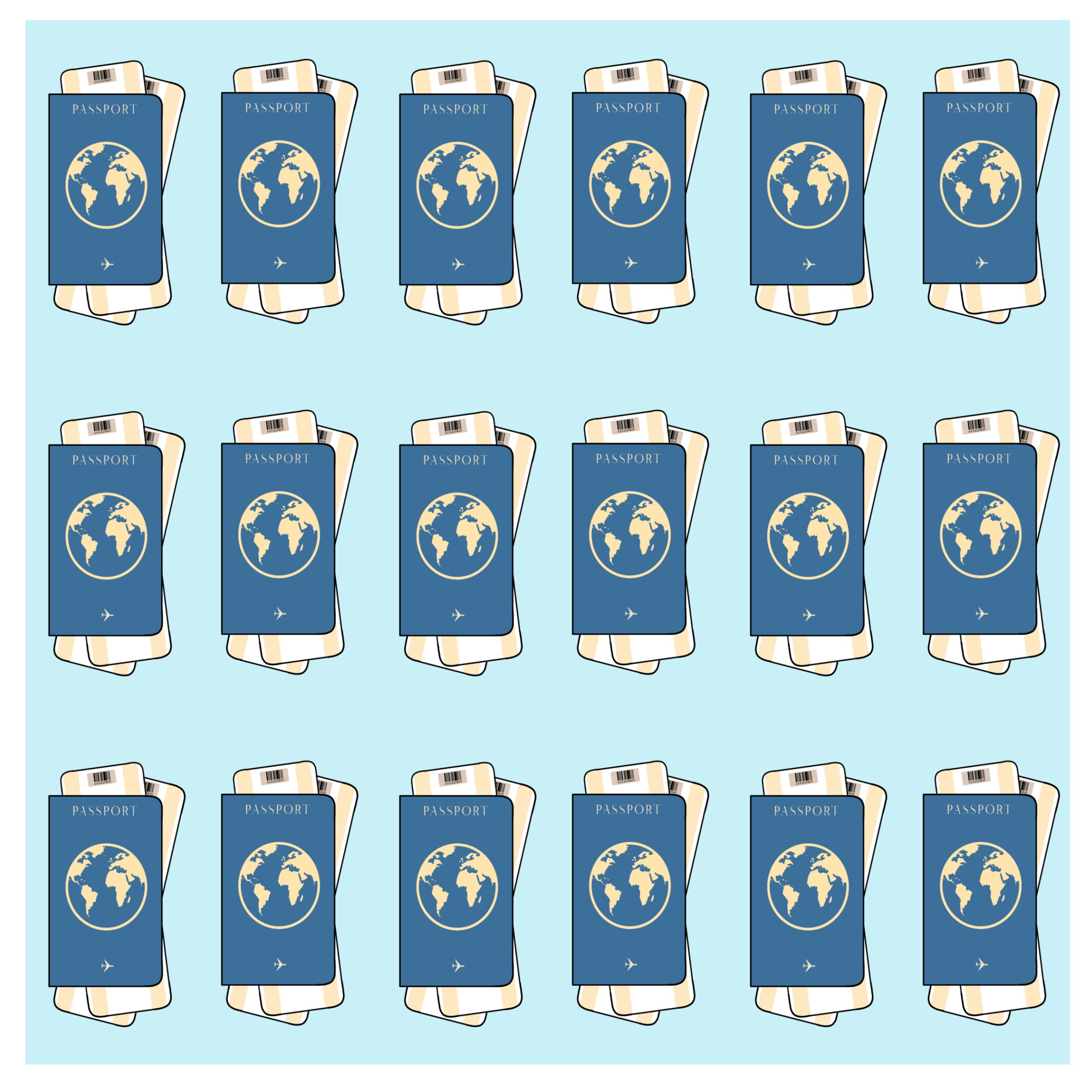 Blue passport -Pattern - ibisPaint