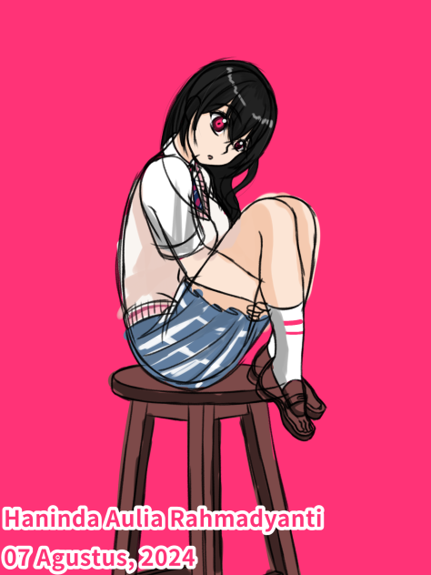 Sitting on the Stool - ibisPaint
