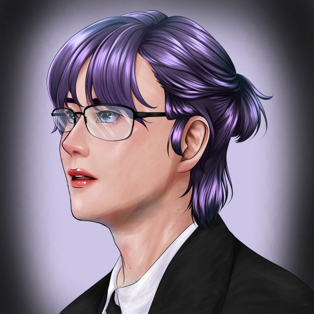 Kyuhyun with a tiny ponytail and glasses - ibisPaint