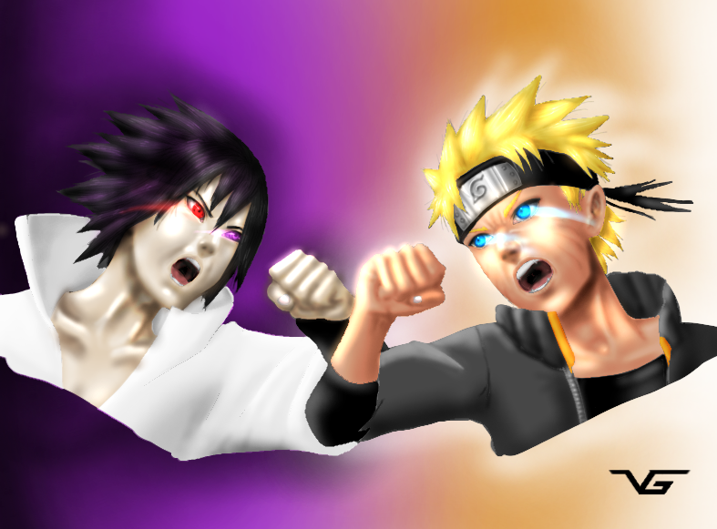 Naruto versus Sasuke. - ibisPaint