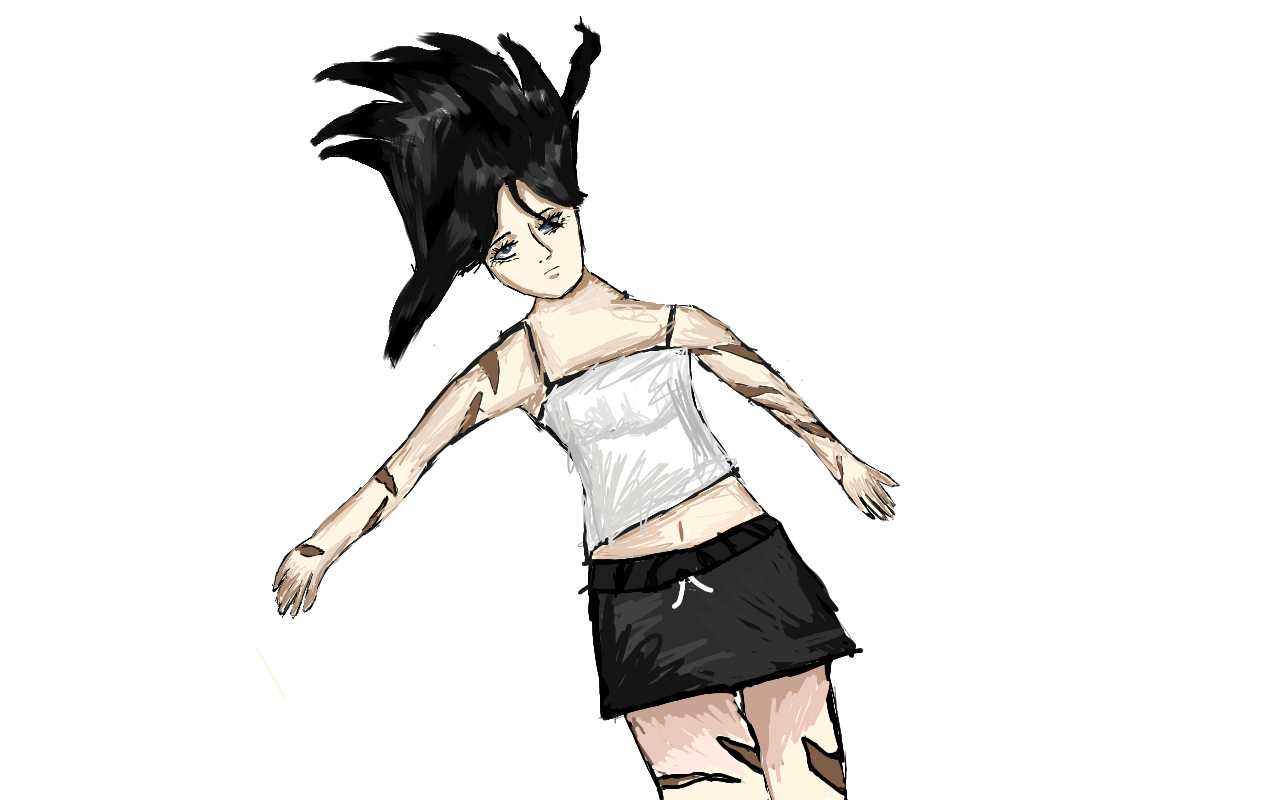 yerde yatan kız girl lying on the floor - ibisPaint