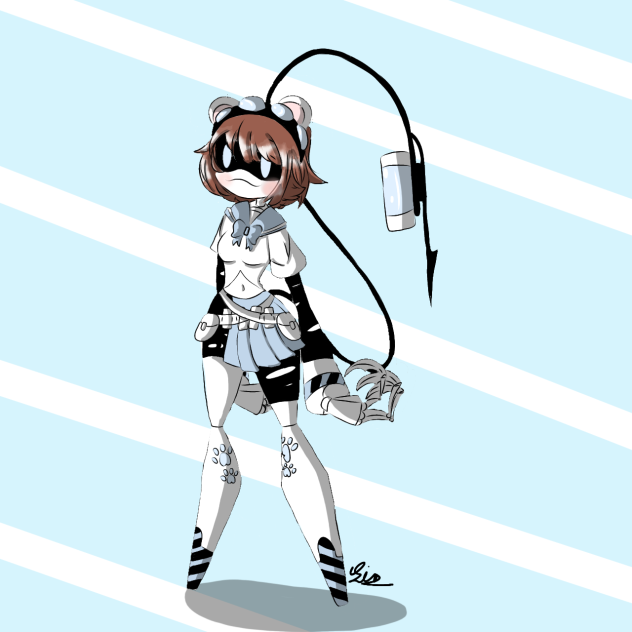 chị mèo simmy ở hình dạng robot - ibisPaint