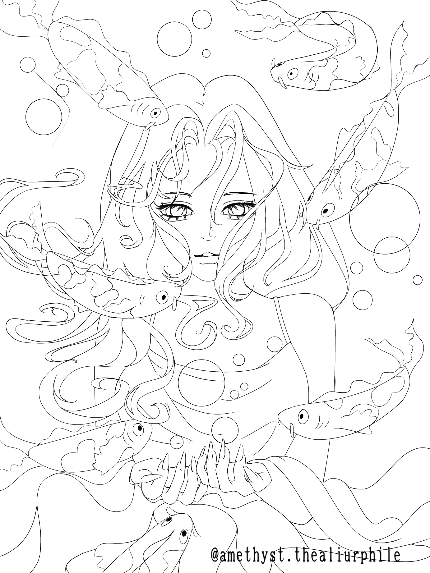 Koi Fish 🎏 (lineart ver.) - ibisPaint