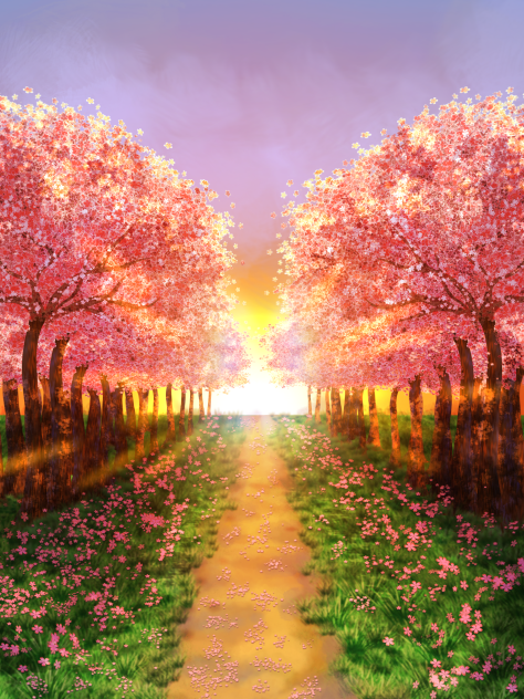 cherry trees (falling flowers) - ibisPaint