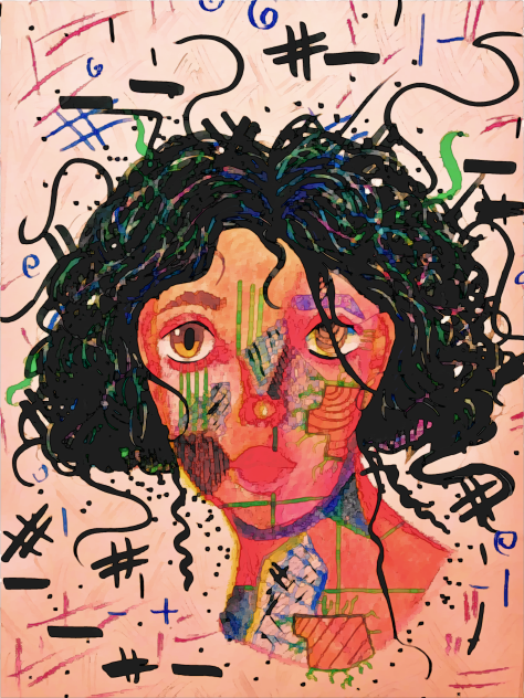 Imagine (on paper, added anime filter) - ibisPaint