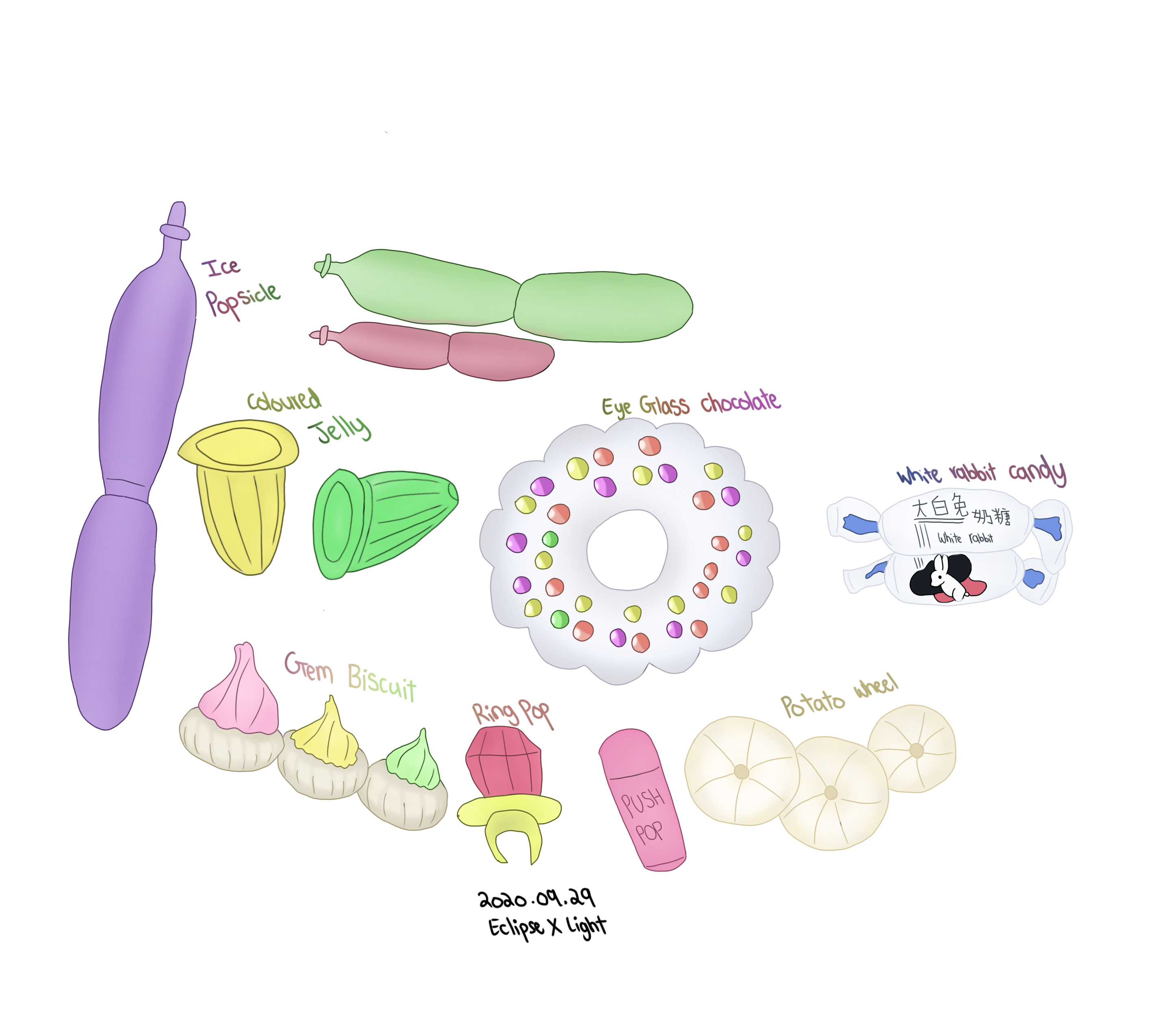 Childhood snacks and sweets - ibisPaint