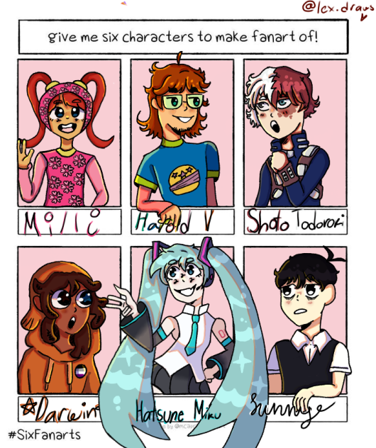 six characters to make fanart of ! - ibisPaint