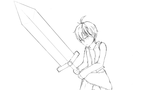 comically large sword [lineart] - ibisPaint