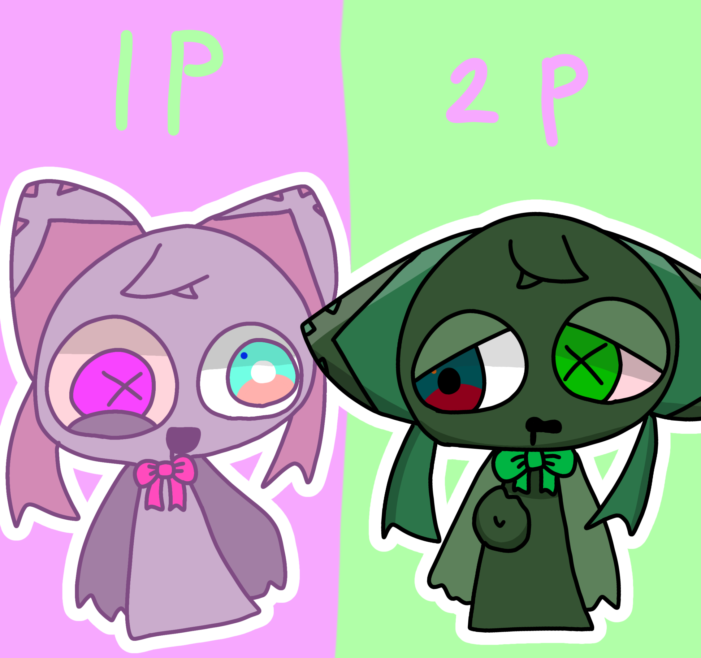 1pヤモちゃんと2pヤモさん - ibisPaint