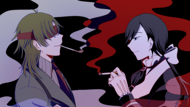 Smoking with demon - ibisPaint