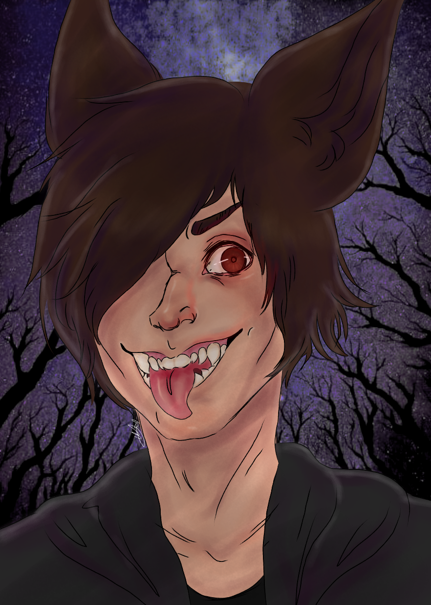 wolf boi with evil tongue - ibisPaint