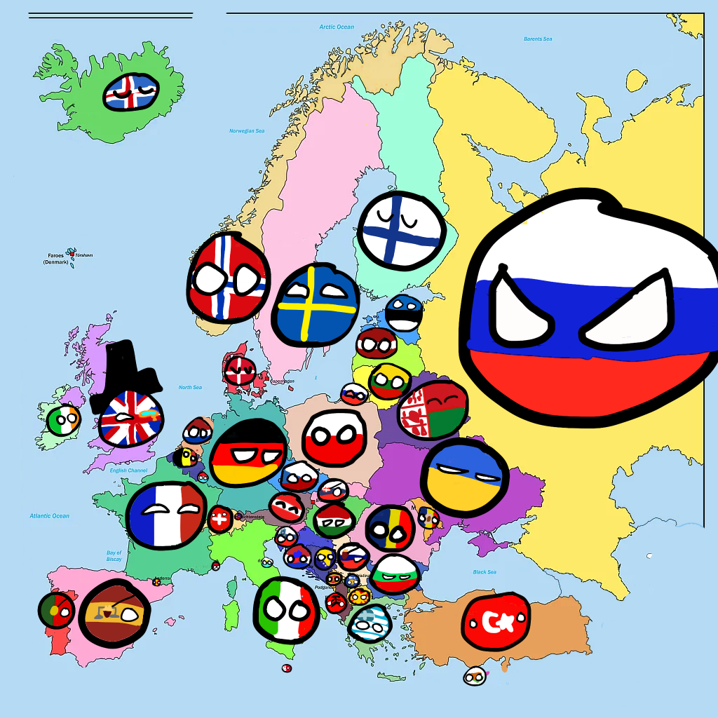 Map of Europe with Countryballs - ibisPaint