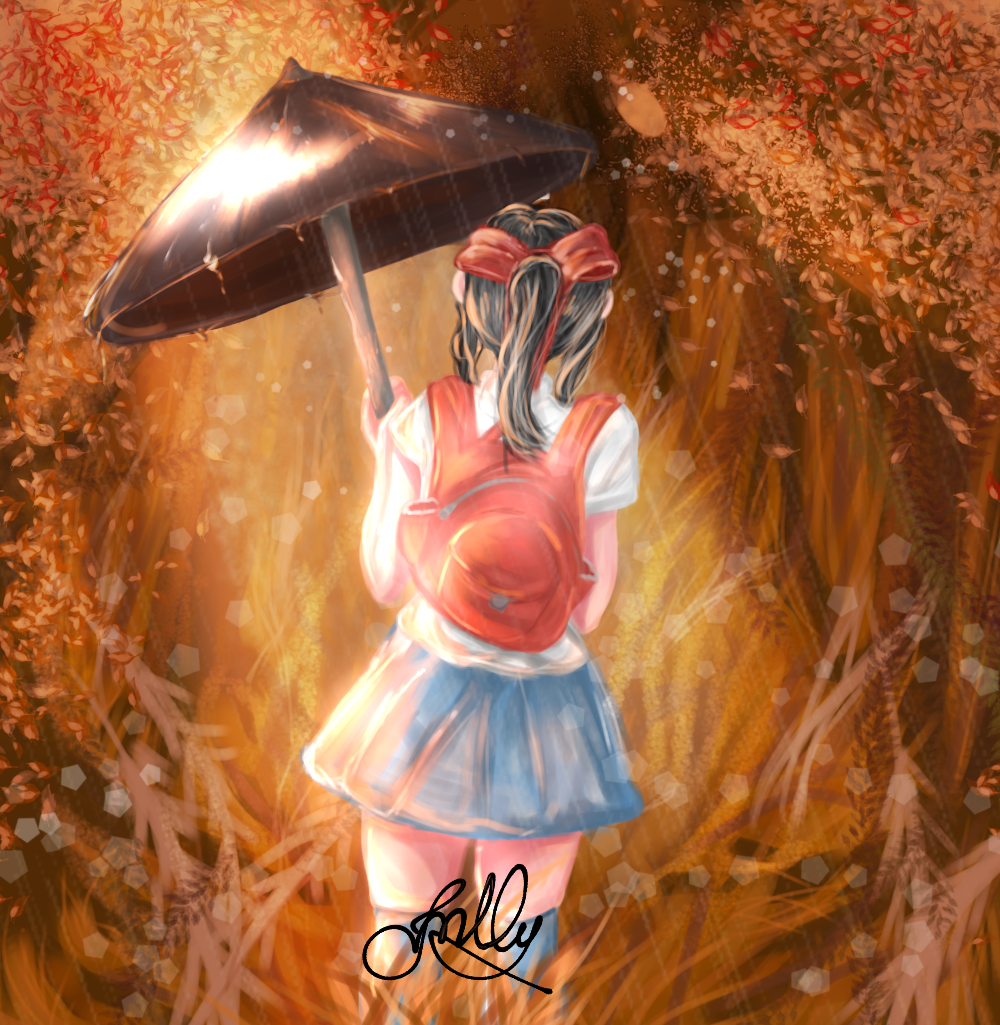 garota em uma floresta - ibisPaint