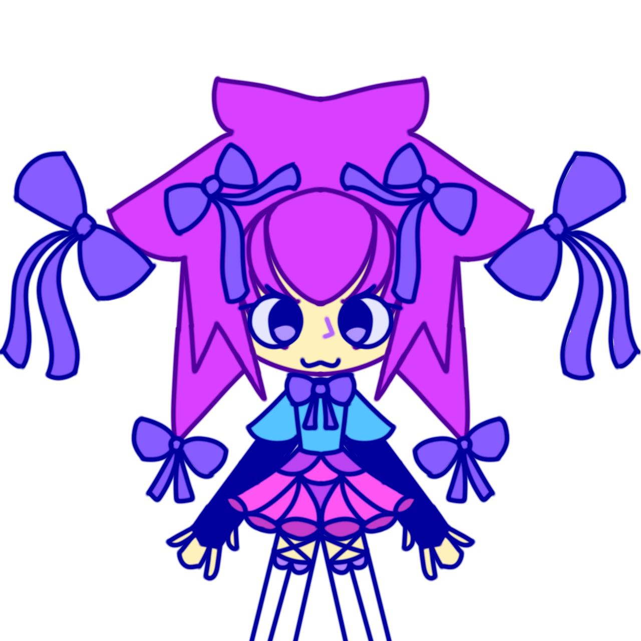 silly bow girl 'v' - ibisPaint