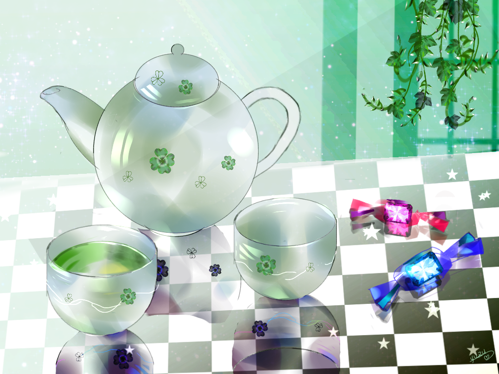 afternoon green tea(午後の緑茶 - ibisPaint