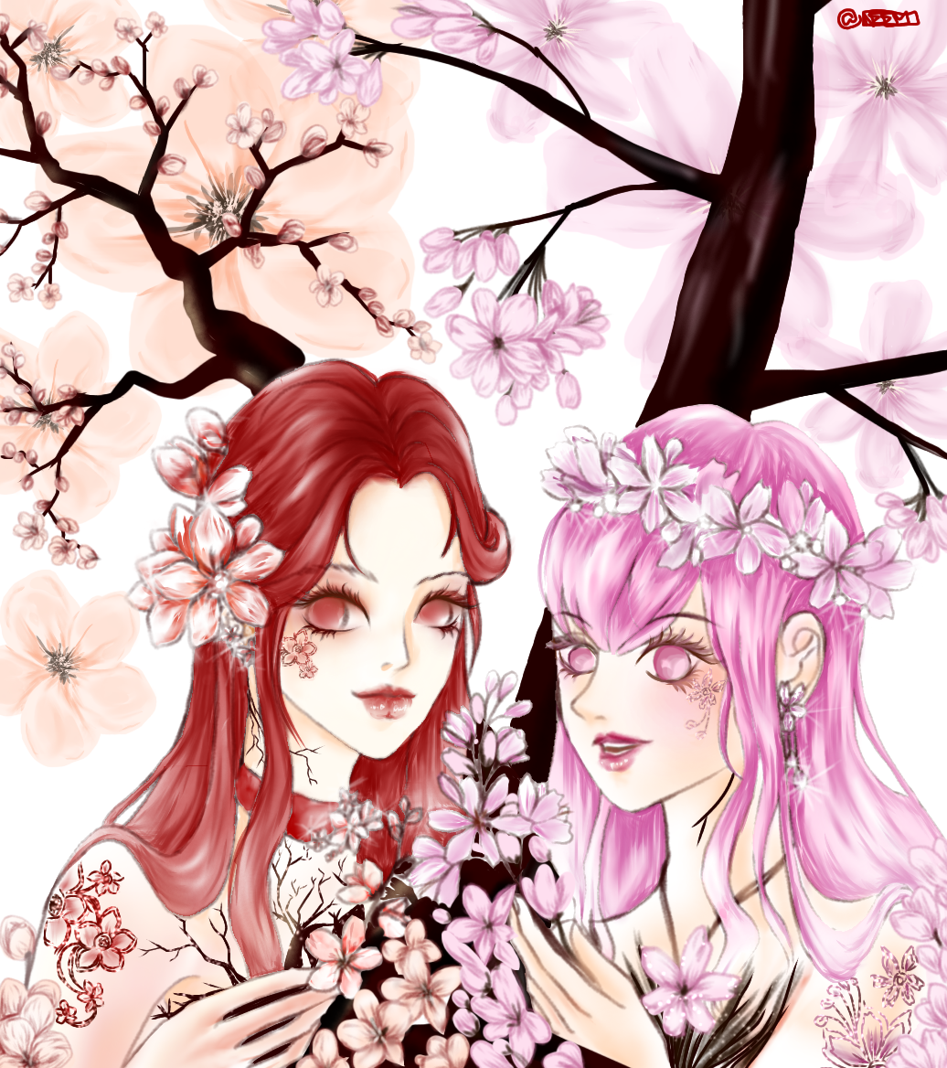 Plum and Sakura - ibisPaint