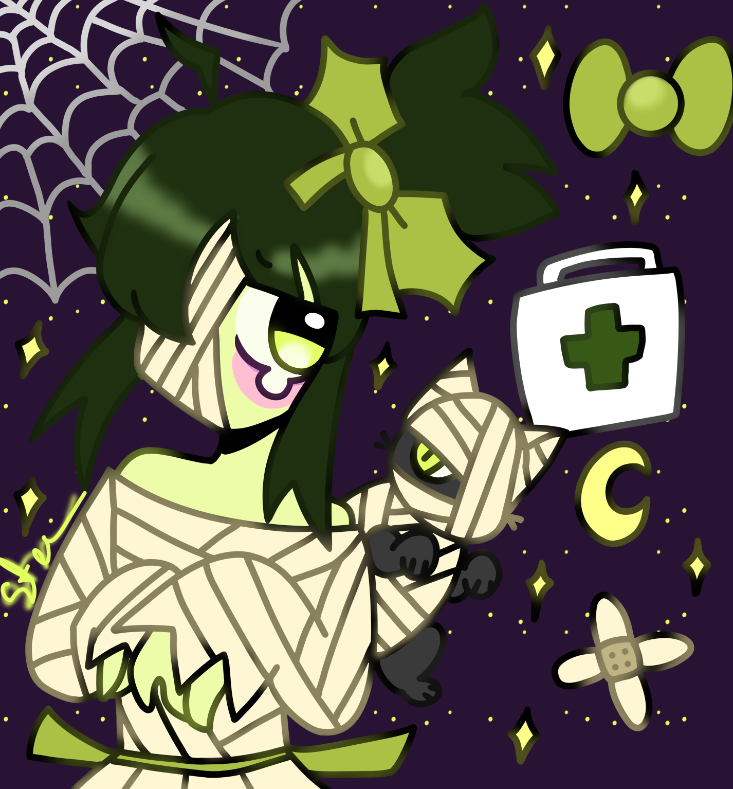 Mummy and her cat - ibisPaint