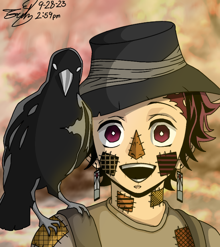 Tanjiro as a Scarecrow - ibisPaint