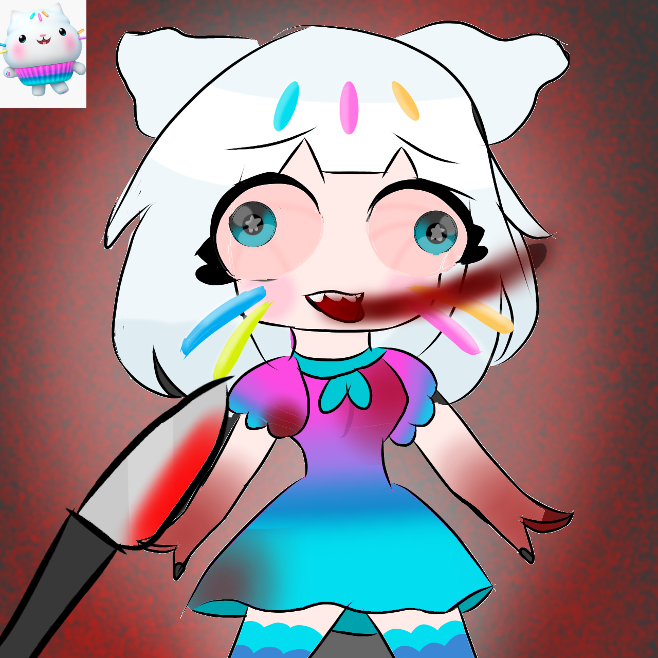Poor Cakey cat 😭🔪2 - ibisPaint
