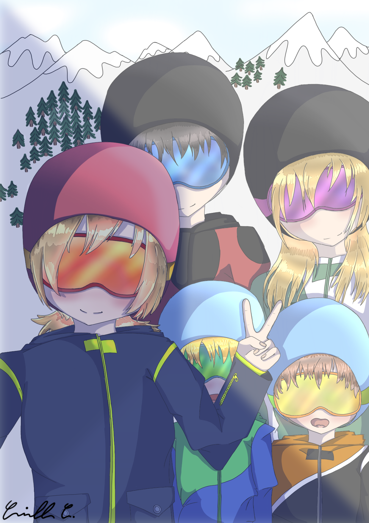 I Went Skiing With My Family - ibisPaint