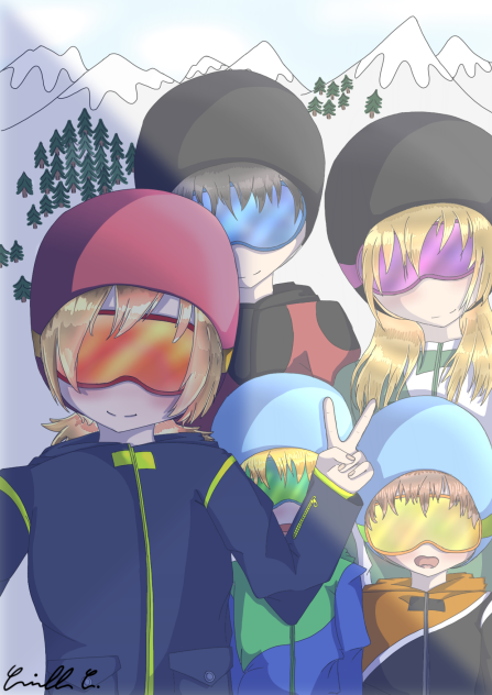 I Went Skiing With My Family - ibisPaint