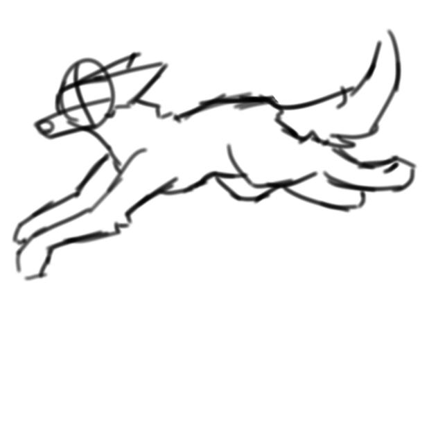 Wolf or cat run cycle - ibisPaint