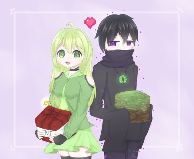 💚Creeper & Enderman💜 - ibisPaint