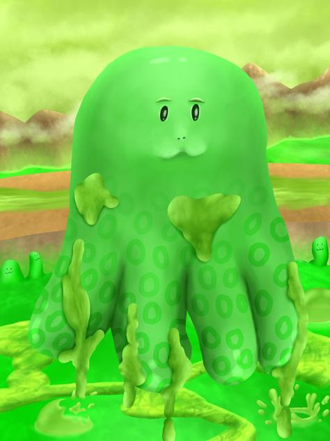 Radioactive green octopus - ibisPaint