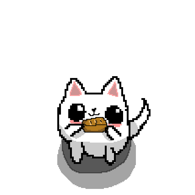 Cat eating bread - ibisPaint