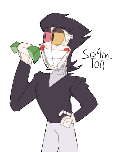 goofy silly lil Spamton sketch yk yk - ibisPaint