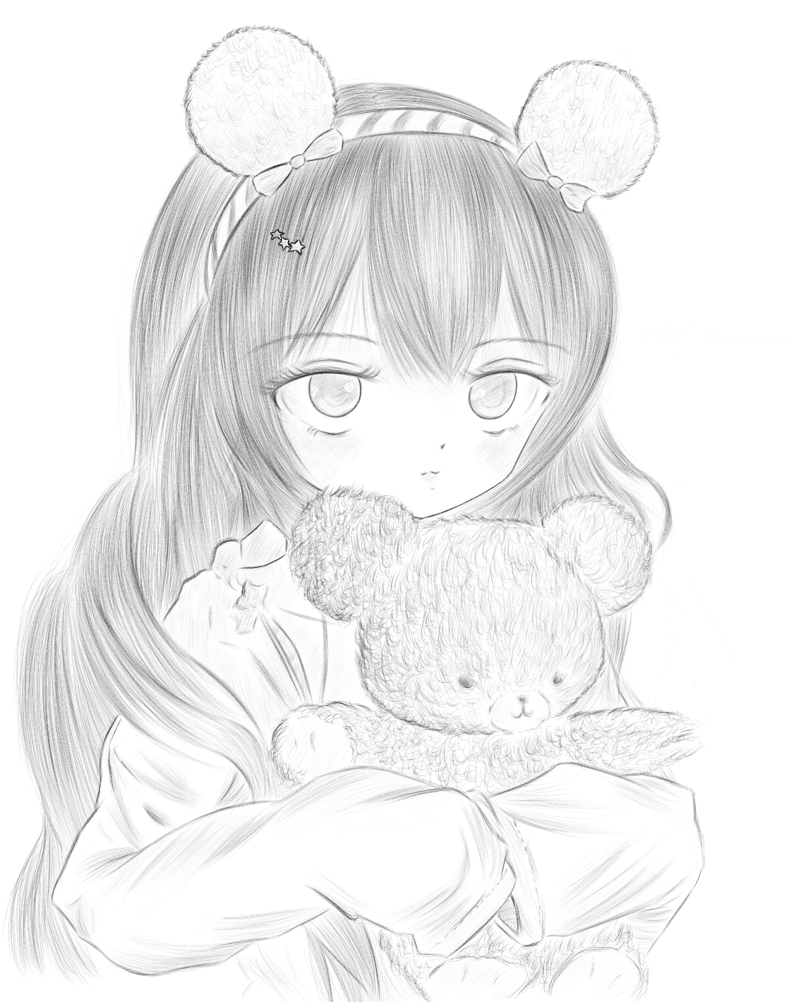 Teddy bear in Loli arms - ibisPaint