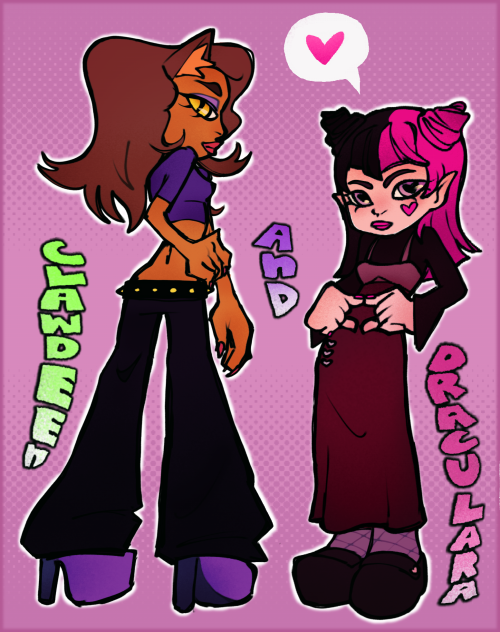 clawdeen and Draculara - ibisPaint