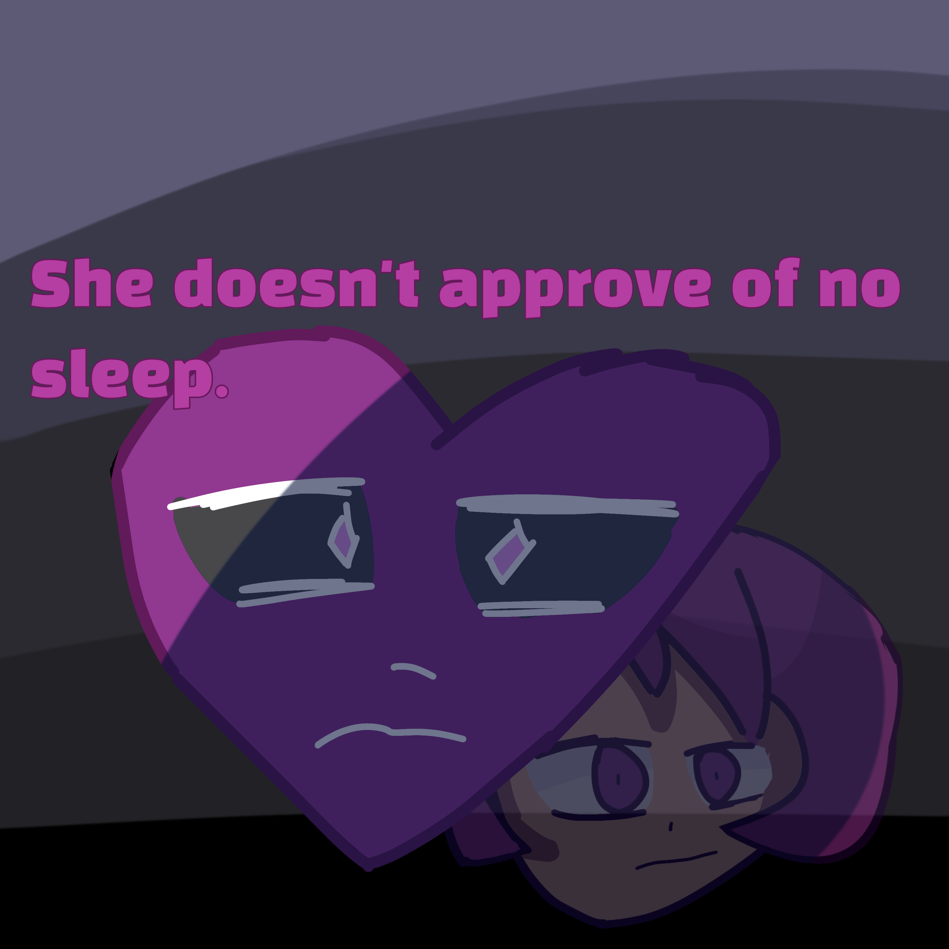 Heartfolio doesn't approve of no sleep - ibisPaint