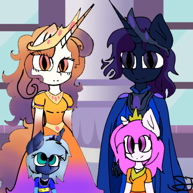 photo of celestia,Luna & their parents - ibisPaint