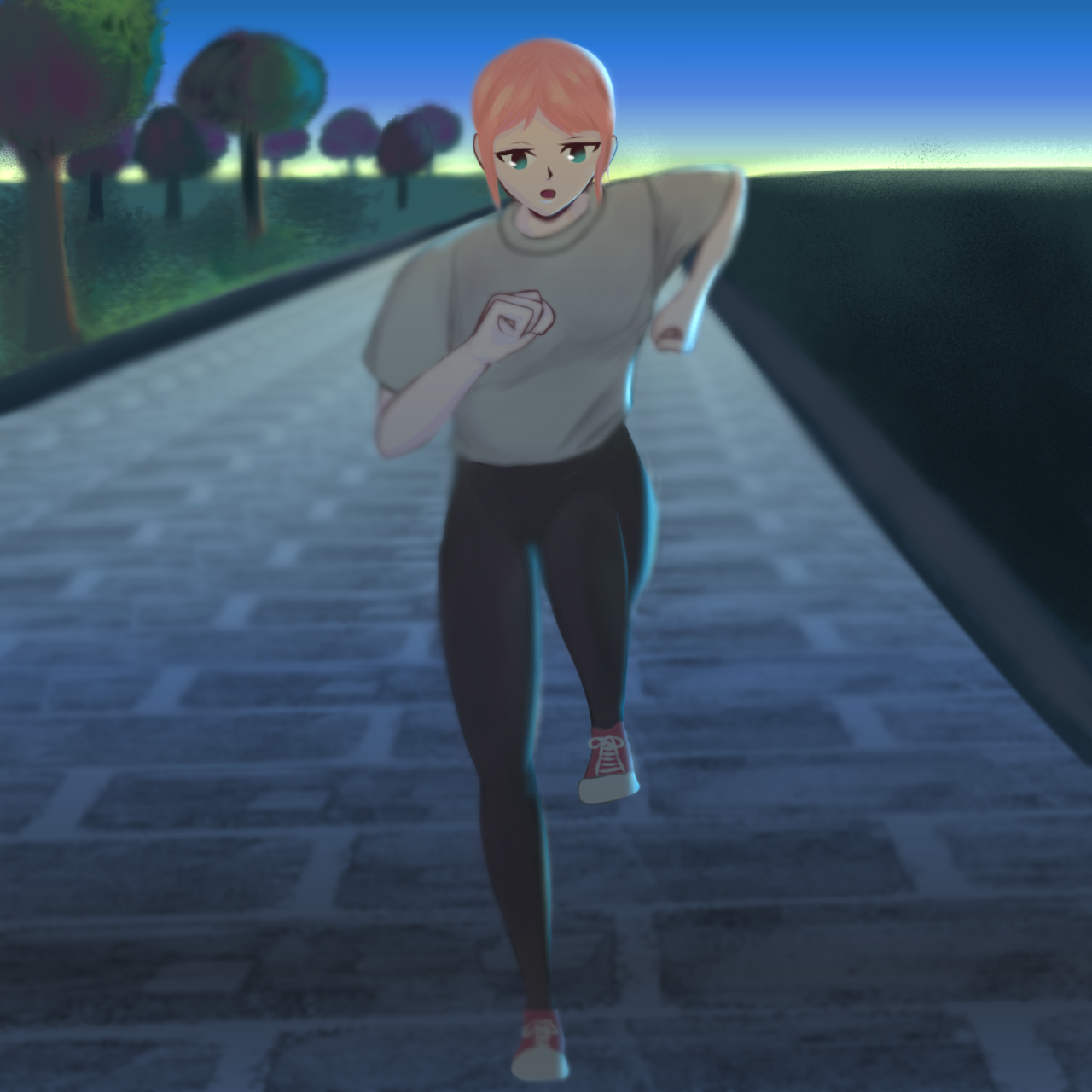 Jogging at dawn - ibisPaint