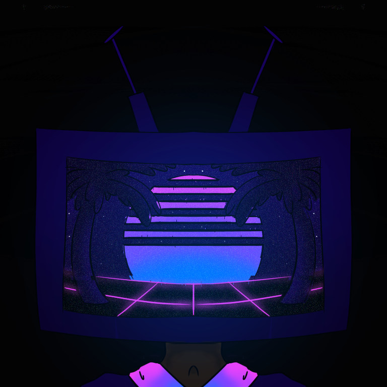 Synthwave TV-Head - ibisPaint