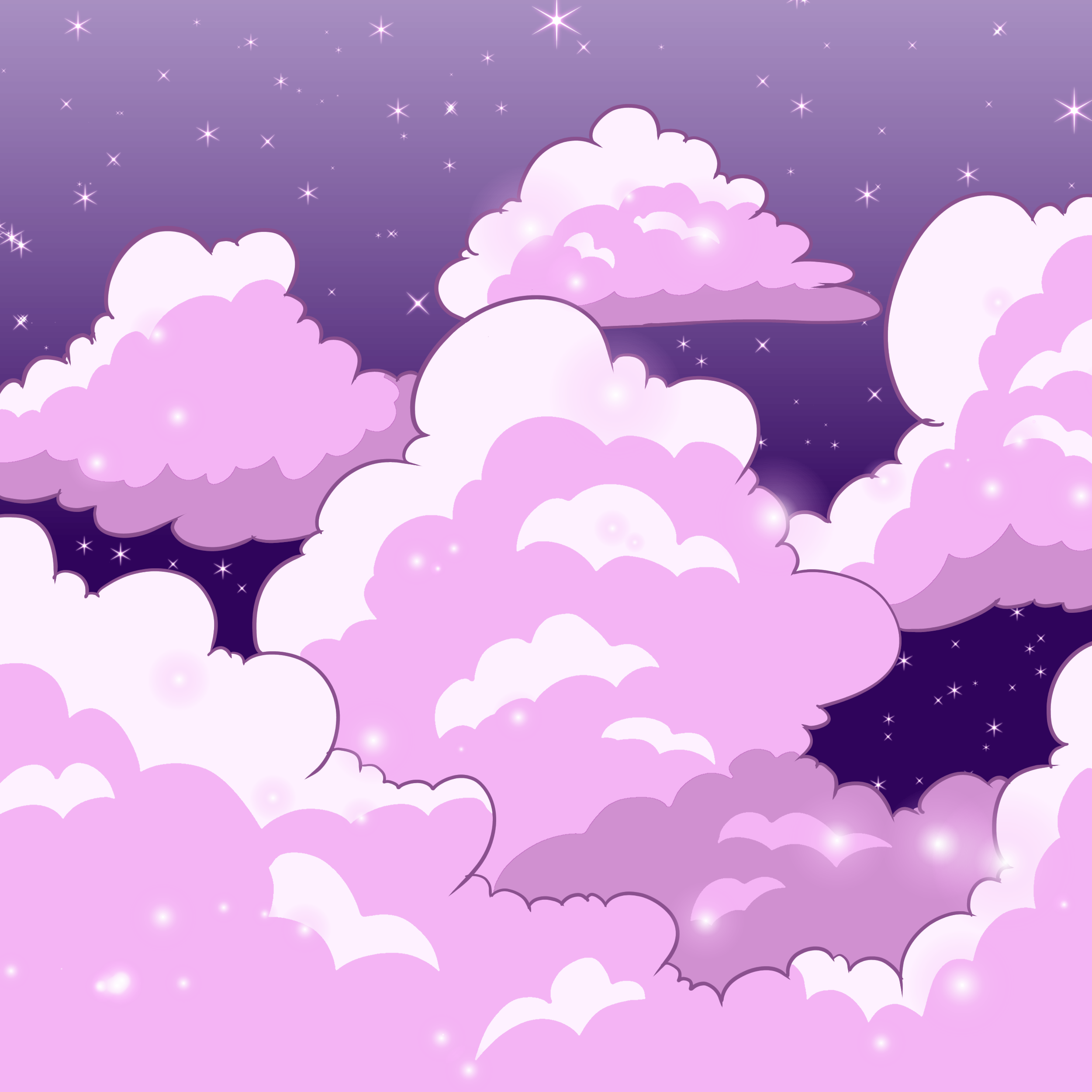 purple cloudy sky - ibisPaint