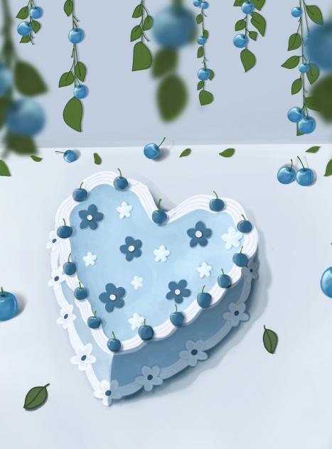 Blue Cherry Cake🍒 - ibisPaint
