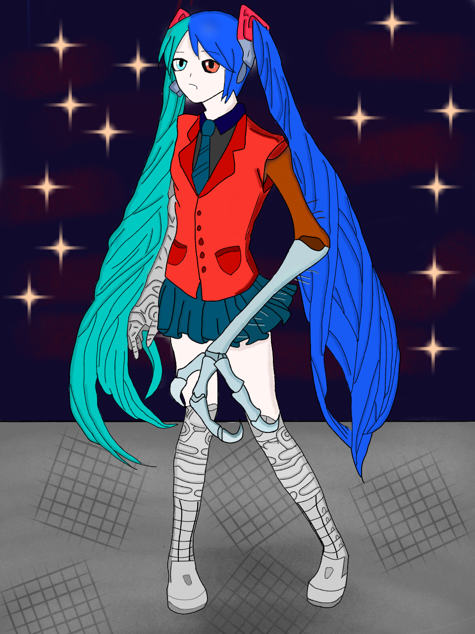 Miku + Calne Ca + Cyborg - ibisPaint