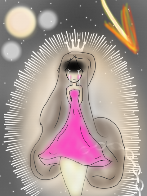 crying princess in space - ibisPaint