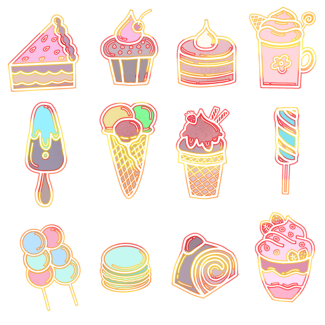 DESSERTS NEON - ibisPaint