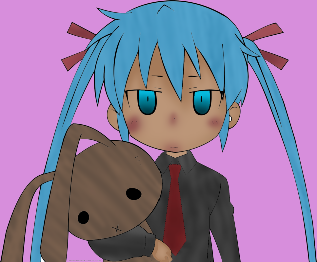 small child holding rabbit - ibisPaint