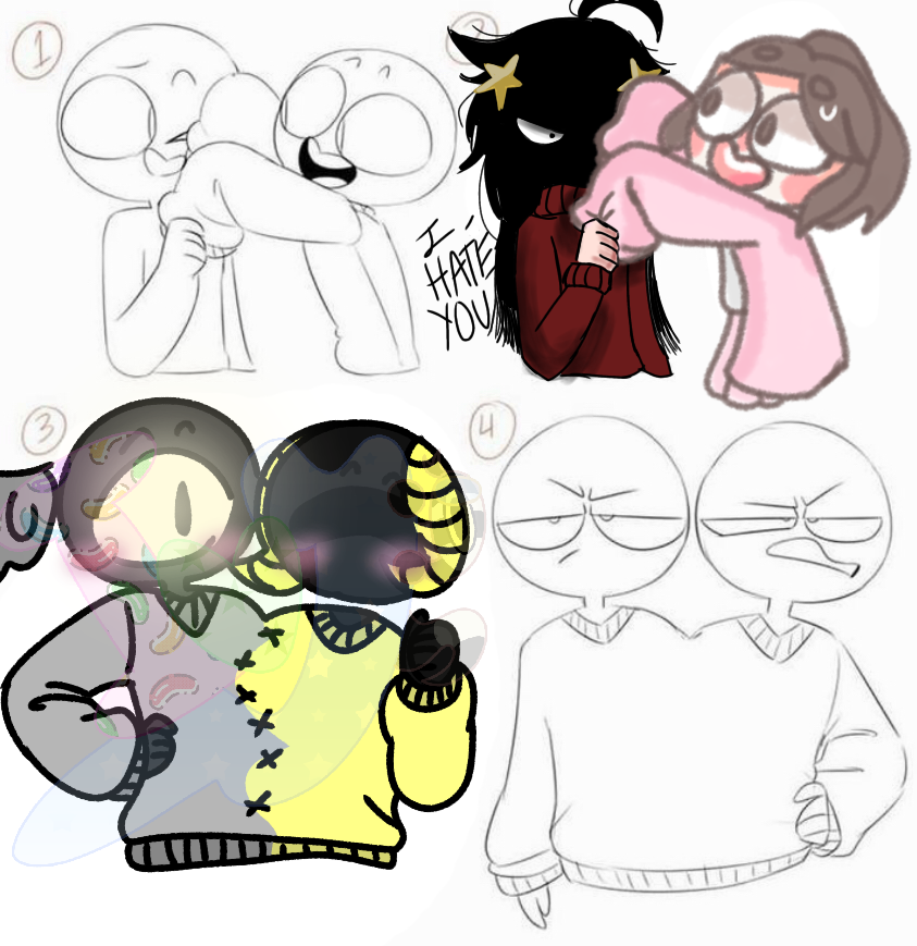 Same collab base, different poses - ibisPaint