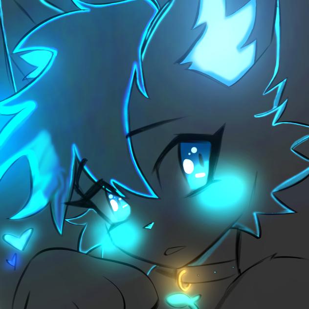 cat Cyan blue neon - ibisPaint