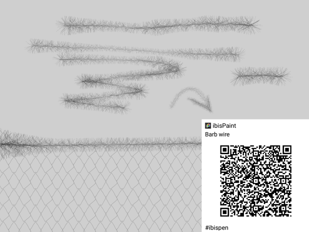 Realistic Barb Wire Brush. - ibisPaint