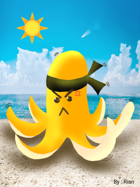 Fried Octopus Sausage - ibisPaint