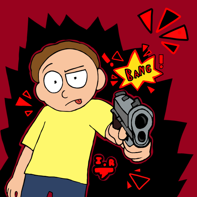 Morty with gun = funni - ibisPaint