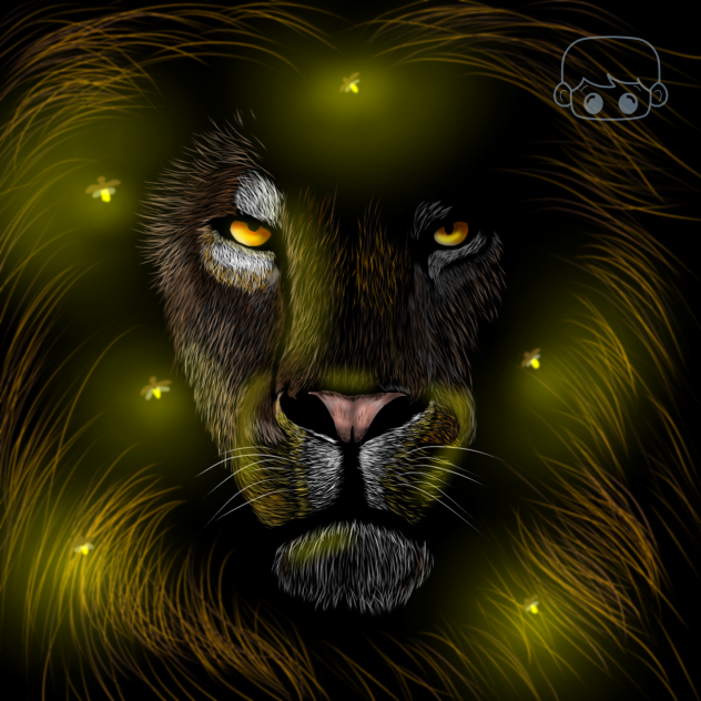 lion by yellow light - ibisPaint