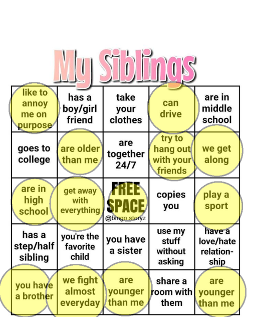 My siblings bingo - ibisPaint